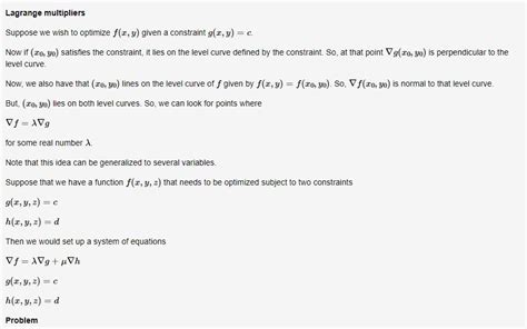 Solved Lagrange Multipliers Suppose We Wish To Optimize
