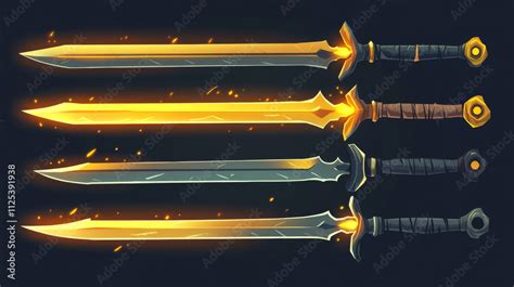 Stock Illustration „medieval Sword Or Ancient Knife With Slash Light