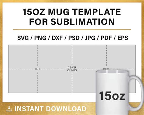 Plantilla De Taza De 15 Oz Para Sublimación Para Photoshop Etsy España