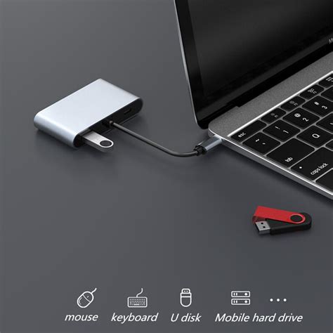 USB Type C Hub To Dual Monitor Laptop Docking Stat Vicedeal