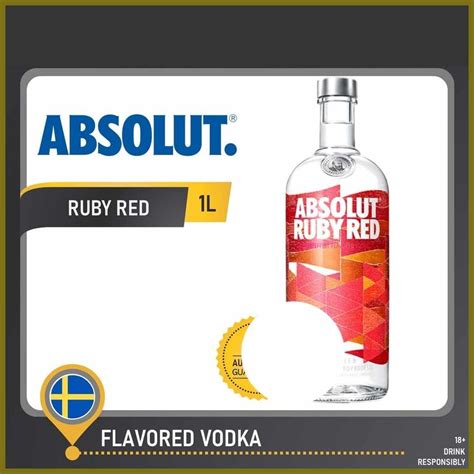 Absolut Ruby Red Vodka 1l Shopee Philippines
