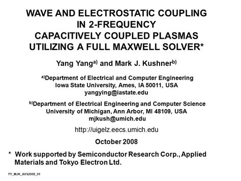 wave and electrostatic coupling in 2 frequency capacitively coupled