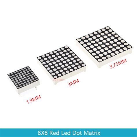 1 9mm 3mm 3 75mm 8x8 8 8 Red Led Dot Matrix Display Common Anode Common Cathode 788as 788bs