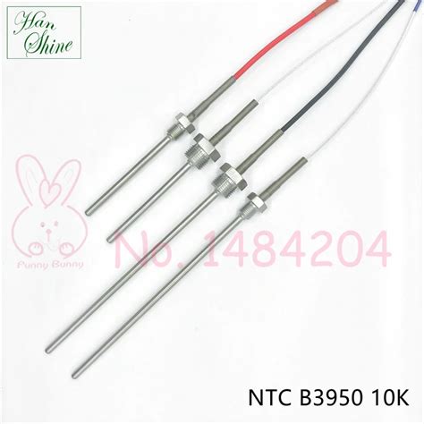 Ntc B3950 10k Thermistor Temperature Sensor Stainless Steel Probe 6mm