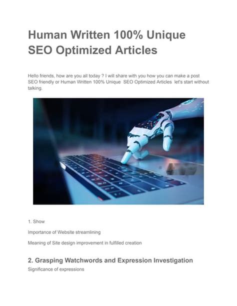 Human Written 100 Unique Seo Optimized Articlespdf