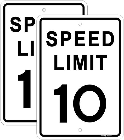 Speed Limit 10 Mph Sign16 X12 Inchesreflective Aluminum4 Pack