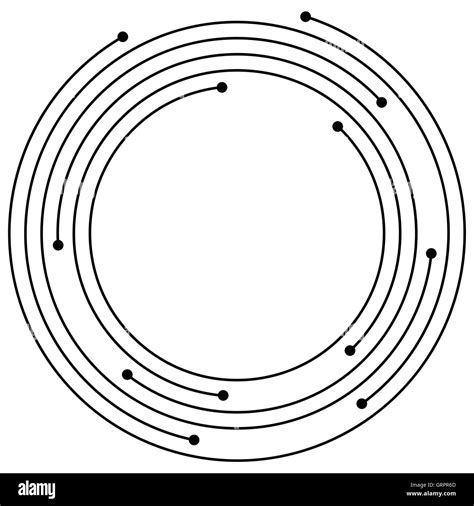 Random Concentric Circles With Dots Circular Spiral Design Element