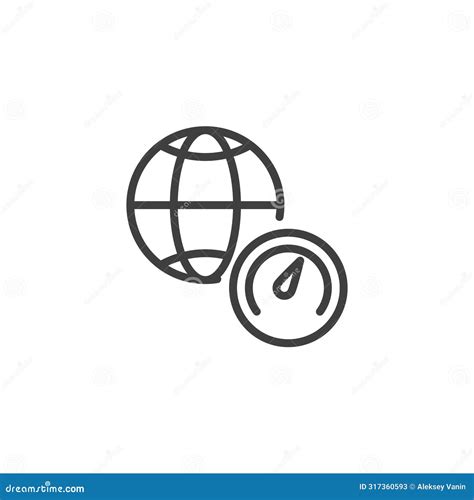 Network Bandwidth Measure Line Icon Stock Illustration Illustration