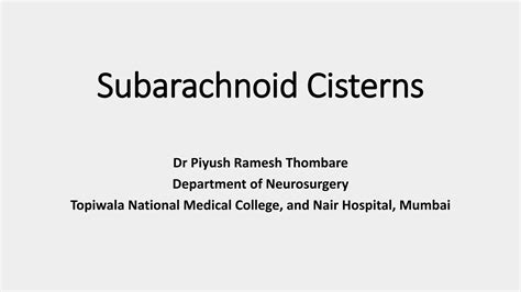 Anatomy Of Subarachnoid Cisterns Of Brain Pptx