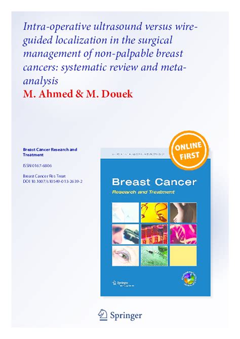 Pdf Intra Operative Ultrasound Versus Wire Guided Localization In The