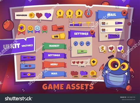 Ui Kit Game Template User Interface Stock Vector Royalty Free