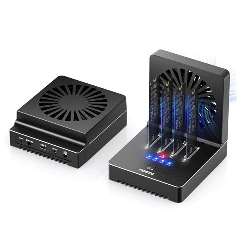 Fideco M 2 Nvme Cloner Dock 4 Bay Nvme Cloner Duplicator With Foldable Cooling Fan