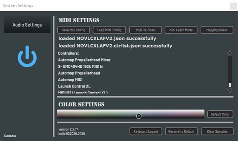 MIDI Settings Panel AmpFreQQ