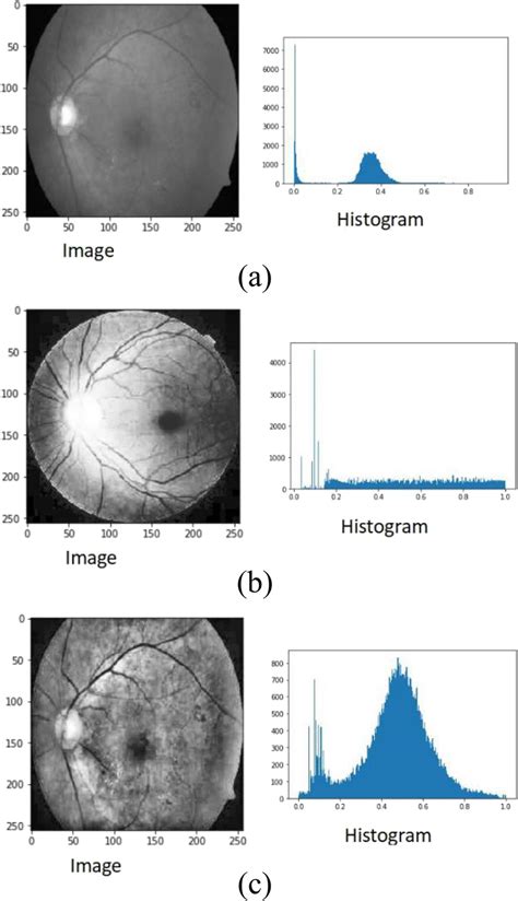 comparison of histogram of images a original grayscale image b