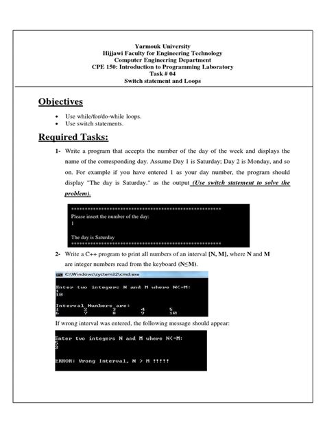 Objectives Use Whilefordo While Loops Use Switch Statements Pdf