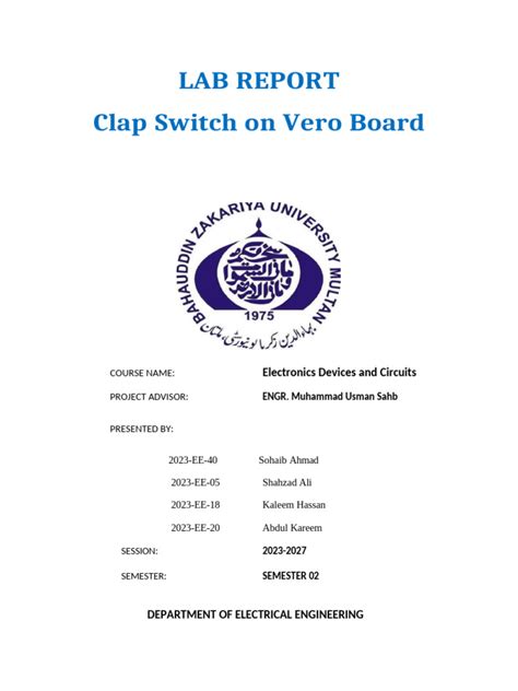 Clap Switch Pdf Clap Switch Pdf