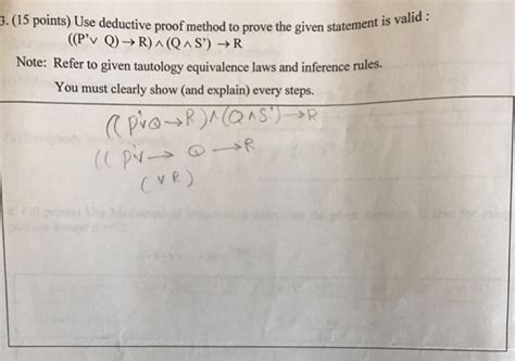 solved use deductive proof method to prove the given