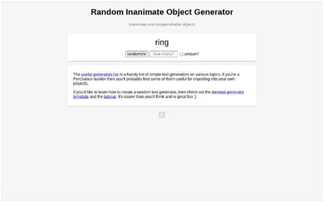 Random Inanimate Object Generator