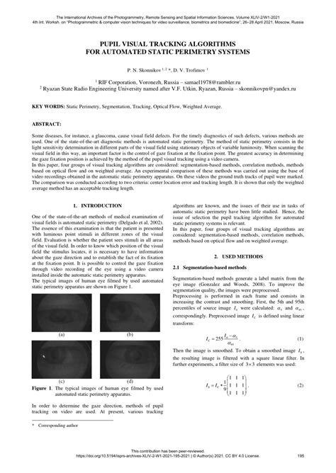 Pdf Pupil Visual Tracking Algorithms For Automated Static Perimetry