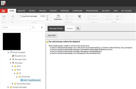 Sitecore8 Sitecore Ecm Noncriticalexception Unable To Connect To