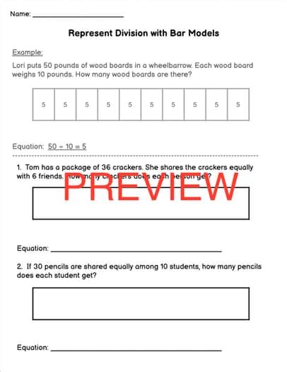 Represent Division With Bar Models By Endlys Resources Tpt