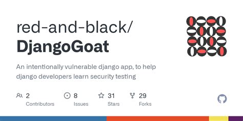 Github Red And Black Djangogoat An Intentionally Vulnerable Django App To Help Django
