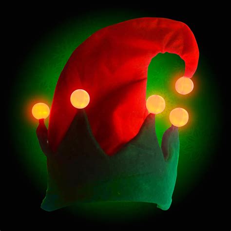 Flashing Elf Hat Light Up Headwear Light Up And Flashing Toys