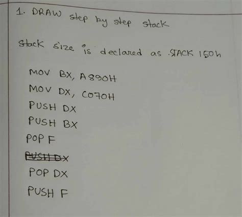 Solved DRAW Step By Step Stack Slack Size Is Declared As