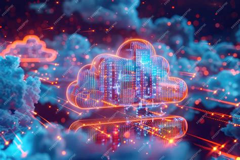futuristic cloud computing and data structures with 3d source code