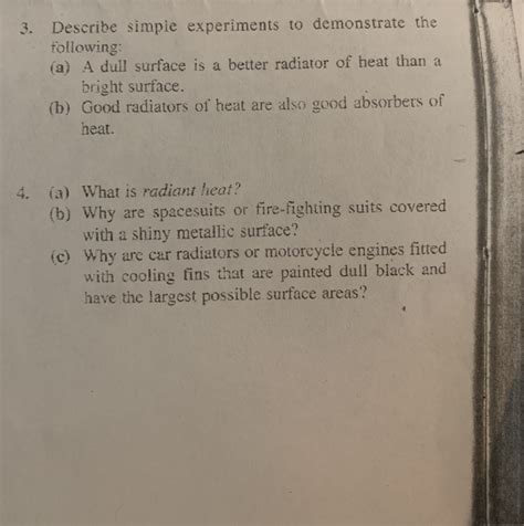 Solved 3 Describe Simple Experiments To Demonstrate The