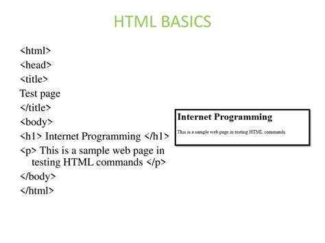UNIT II WEB PAGE BASICS HTML Ppt Download