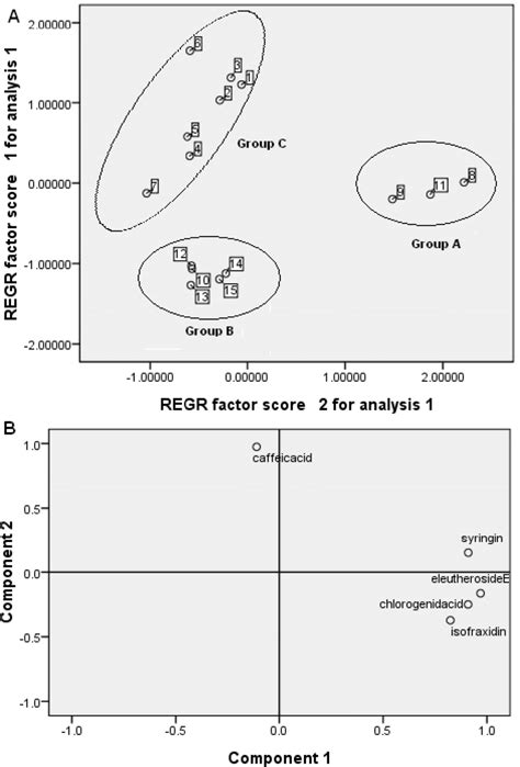 A Score Plots From PCA B Loading Plots From PCA Download Scientific Diagram