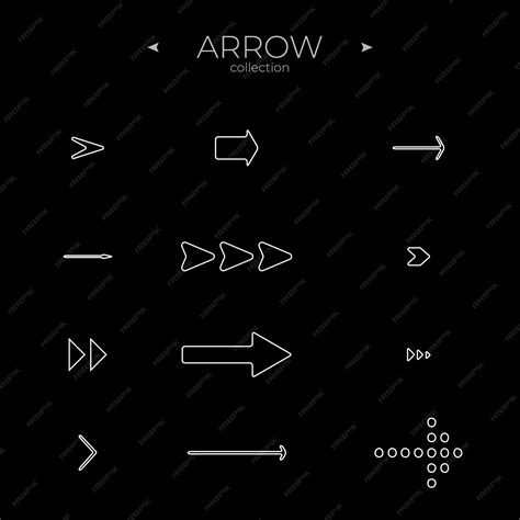 Premium Vector Line Arrow Icon Set Line Icons Collection Modern Vector Symbols