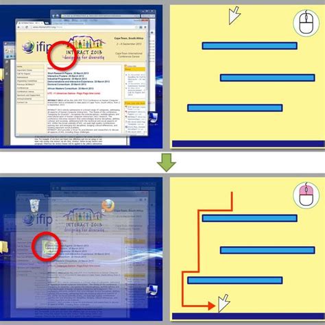 the cursor moves progressively deeper after hitting successive windows