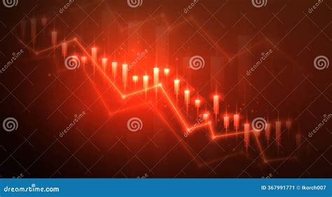 Economic Crisis Depreciated Finance Concept Stock Falling Down Stock Falling Diagram Cartoon