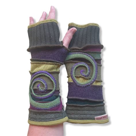 Lined Fingerless Gloves Katwise Arm Warmers Wrist Warmer Made Etsy