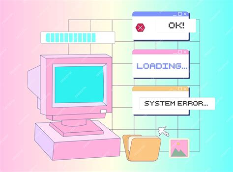Premium Vector Retro Computer Interface