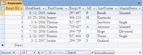 Microsoft Access Tables Introduction