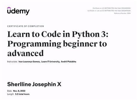 sherlline josephin xavier on linkedin udemy python coding