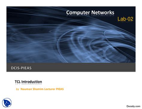 Tcl Introduction Computer Networks Lab 02 Ns2 Introduction Computer