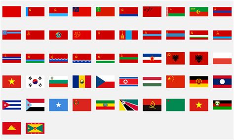 Totalitarian Countries Flags