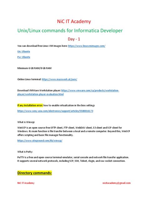 Unix For Informatica Developer Day 1 Pdf Computer File Directory