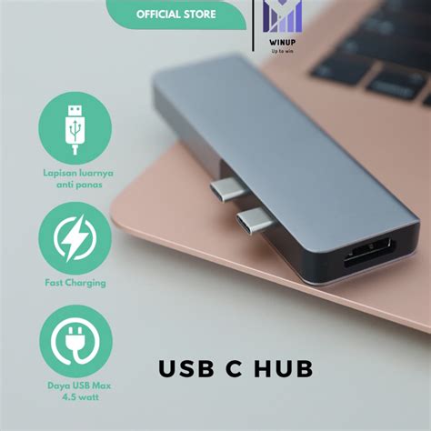 Jual Winup Hub Converter Adaptor Usb Type C Ke Multi Usb Watt Hdmi Hub Shopee Indonesia