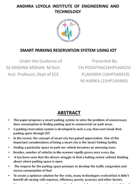 smart parking reservation system using iot pdf parking lot