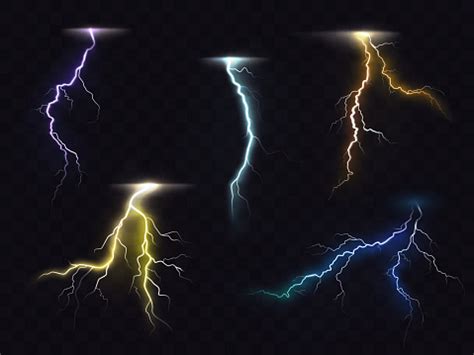 Ilustración De Rayo Brillante Conjunto De Vector De Efectos De Luz Y