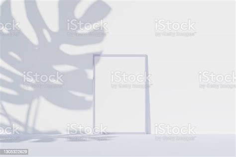 백서와 사진 프레임 모형 몬스터는 그림자를 남깁니다 최소한의 스타일로 3d 렌더링 템플릿 그림자에 대한 스톡 사진 및 기타 이미지 Istock