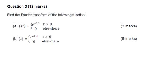 Solved Find The Fourier Transform Of The Following Function Chegg