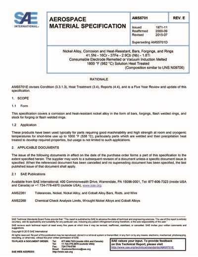 Sae Ams 5701e 2015 Sae Ams5701e 2015 Nickel Alloy Corrosion And
