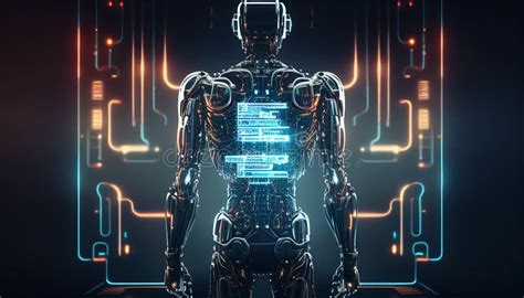 Robot Data Flow Concept Networking Stock Illustration Illustration