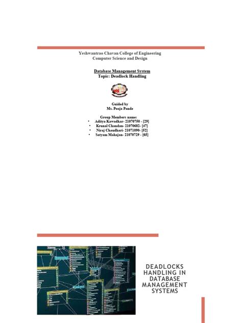 Dbms Deadlock Handling Presentation Pdf Database Transaction